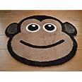 Cheeky Monkey Non Slip Machine Washable Sheepskin Style Kids Rug. Size ...