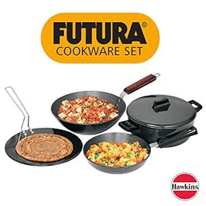 Buy Hawkins Futura Hard Anodised Cookware Set, 4 Pieces (LS1) Online at ...
