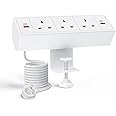 Desk Power Strip, Haiaoyyds Desk Power Socket with 3 UK Plugs, 2 USB C ...
