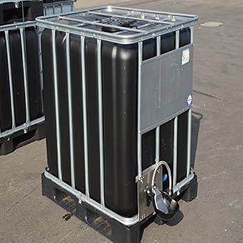IBC Wassertank 1000l, Neue Blase Schwarz (UV-Schutz) auf Stahl/PE ...