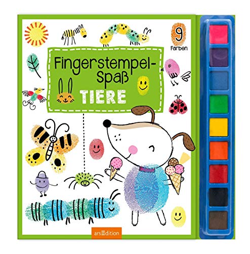 Fingerstempel-Spaß Tiere: Mit 9 Stempelfarben | Kreatives Malbuch mit ...