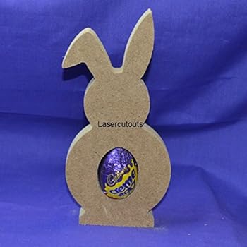 18mm MDF Wooden Freestanding Bunny/Rabbit, Easter, Cream Egg Holder - (200mm) 20cm - By Laser ...