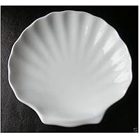 2 x White Ceramic Porcelain Scallop Shell Dishes 6" : Amazon.co.uk ...