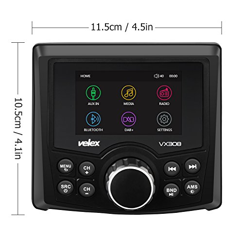 marine stereo, audio video Player DAB +/FM/AM con Bluetooth Streaming ...