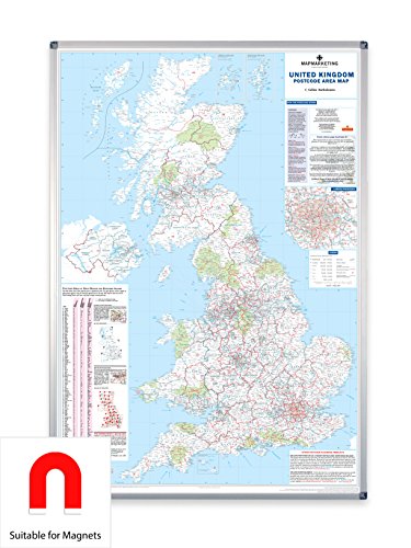 Uk Postcode Area Map Large Wall Map For Business Laminated | Desertcart ...