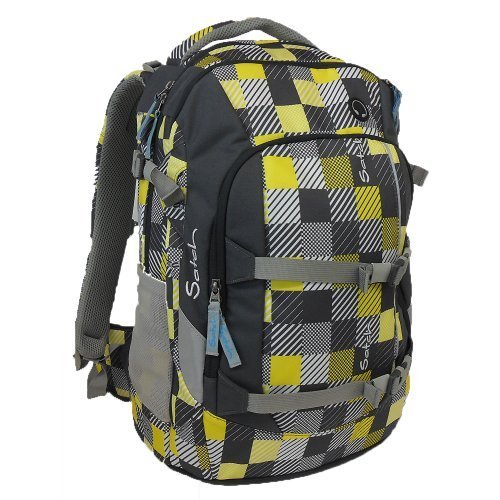 satch Pack Karo gelb grau, ergonomischer Schulrucksack, 30 Liter ...