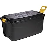 Strata Heavy Duty 75 Litre Storage Container Box with Wheels, Black ...