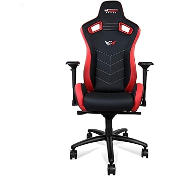 GT OMEGA SPORT Racing Office Chair Black and Red Leather Esport Gaming ...