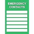 Chicbanners Emergency Contacts List Sticker Decal 160mm x 125mm Green ...