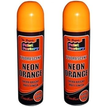 3 x Fluorescent Neon Orange Spray Paint Matt 225ml Auto Car Creative ...