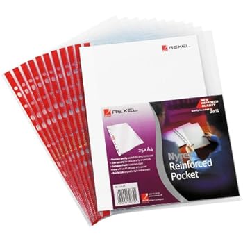 Rexel Nyrex Heavy Duty A4 Plastic Punched Pocket Wallets Top and Side ...