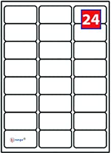 EJRange 24 Labels per A4 Sheet, 100 Sheets 2400 Labels Total, Self Adhesive Address Mailing ...