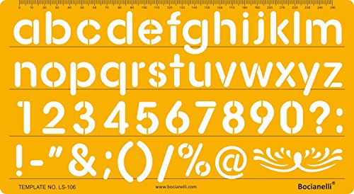 Buy 25mm Lettering Lower Case Letters and Numbers Art Craft Guide ...