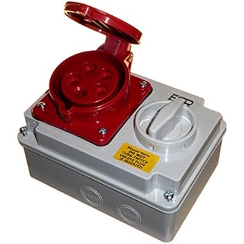32 amp switched interlock 5 pin socket 380V - 415V IP67 3P+N+E ...