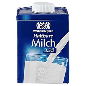 Weihenstephan Haltbare Milch 3.5 Prozent, 12er Pack (12 x 500 ml ...