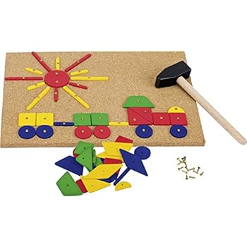 Tap Tap Art Cork Board Wooden Pieces Hammer and Nail: Amazon.co.uk ...