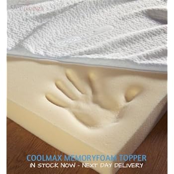 Coolmax Memory Foam Mattress Topper 3" Depth Double 4ft6: Amazon.co.uk ...