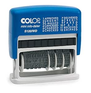 COLOP S120/WD with Date- Rubber Stamp/Self Inking Stamp (Multi Phrase ...