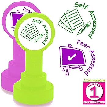 "Peer assessed" Self inking teacher reward stamp X12057: Amazon.co.uk ...