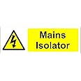 Warning Mains Isolator electrical safety sign - Self adhesive sticker ...