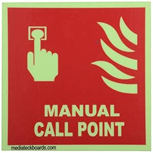 Mediateckboards Manual Call Point Signage Board, 15 cm x 15 cm: Amazon ...