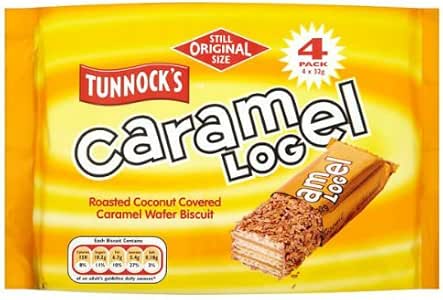 Tunnock's Caramel Log Wafer Biscuits 4 x 32g Case of 18: Amazon.co.uk ...