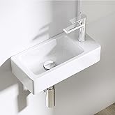 EMKE Small Bathroom Sink Wall Mounted Cloakroom Basin Rectangular ...
