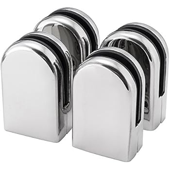 Satin Brushed Stainless Steel 316 Glass Clamp - Balustrade Glazing ...