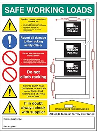 Caledonia Signs 56356 SWL Cantilever Racking Sign, 5 mm Foamex, 450 mm ...