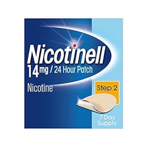 Nicotinell Nicotine Patch Stop Smoking Aid Step 2, 14 mg 24 Hour 7 ...