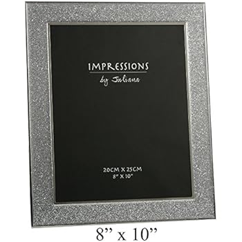 Sparkly Silver Glitter Impressions Picture Photo Frame 8" x 10": Amazon ...