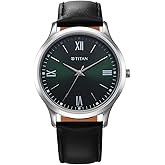 Titan Karishma Zing Quartz Analog Black Dial Leather Strap Watch for ...