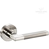 Square Duo Finish Chrome Door Handles on Rose H750061D - from Handle ...