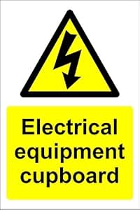 Electrical equipment cupboard sign - Self adhesive vinyl 150mm x 100mm ...
