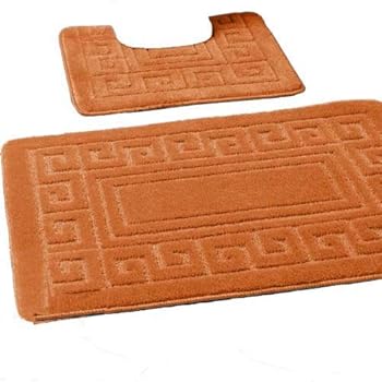 Rust 2 Piece Bath Mat Set. Available in 25 Colours: Amazon.co.uk ...