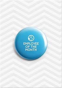 Employee of the Month Staff Office Reward Button Pin Badge 38mm: Amazon ...