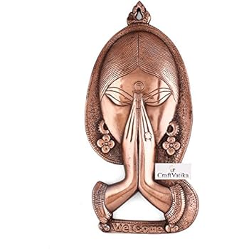 Buy Collectible India Welcome Namaste Lady Door Wall Hanging Sculpture ...