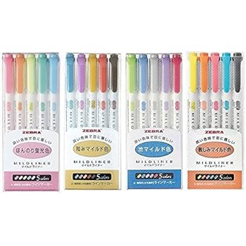 15 Color Full Set - Zebra Mildliner Soft Color Double-Sided Highlighter ...