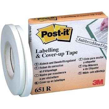 Post-it 658H 25.4mm x 17.7m Cover Up and Label Tape (6 Lines, 1 Roll ...
