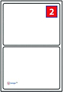 EJRange 2 Labels per A4 Sheet, 100 Sheets 200 Labels Total, Self ...