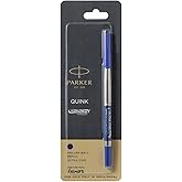 Parker Quink Flow Ballpoint Pen Fine Refill | Blue Ink | Quick-Drying | Smooth Flow | Long ...