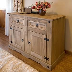 Corona Mexican Pine Large Sideboard | 2 Drawers & 2 Doors | Rustic ...