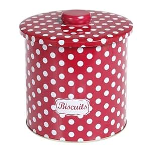 Red Spotty Biscuit Tin: Amazon.co.uk: Kitchen & Home
