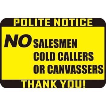 Stop. No Sales people. No Canvassers. No Religous Bodies - Sticker ...