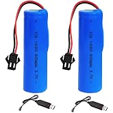 3.7V 800mAh Li-ion Battery Pack RC Replacement Rechargeable 14500 ...