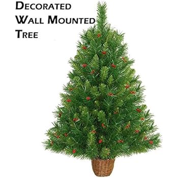 HomeZone® 3ft Pre Lit Wall Mounted Half Christmas Tree With 50 White ...