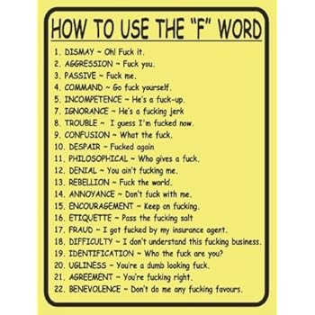 AYFEE L2620 HOW TO USE THE F WORD FUNNY RUDE METAL WALL ADVERTISING ...