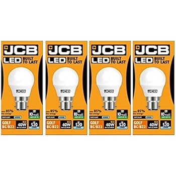 JCB LED 4 X 6w = 40w BC/B22 Golf Ball Bulbs Bayonet Cap 520lm Daylight ...