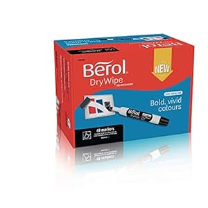 BEROL BEROL DRY WIPE MARKER CHISEL BLACK CLASSPACK X48: Amazon.co.uk ...