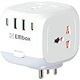 EMBOX Multi Plug Socket with Type C Port Individual Switch-Cordless ...